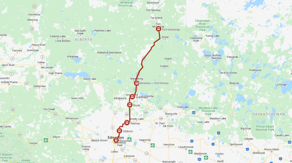 Fort McMurray to Edmonton - Red Arrow